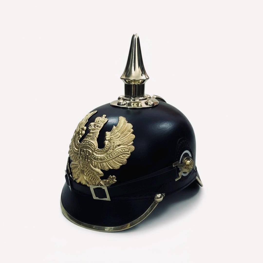 Imperial Prussian Pickelhaube Helmet, Leather WWI German Spike Helmet ...