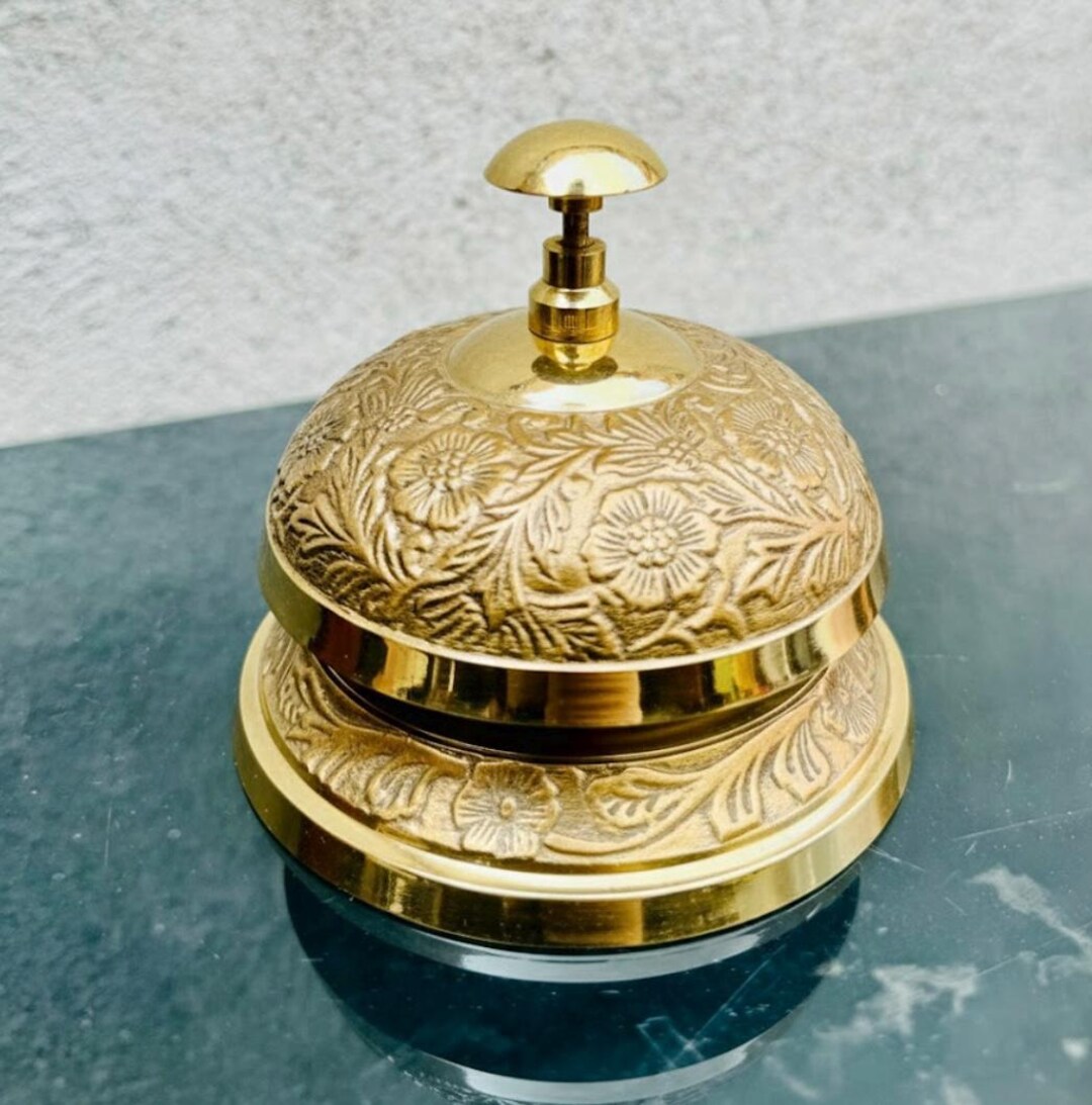 Brass Calling Bell Reception Desk Art Deco Vintage Table Decor Bell - Etsy