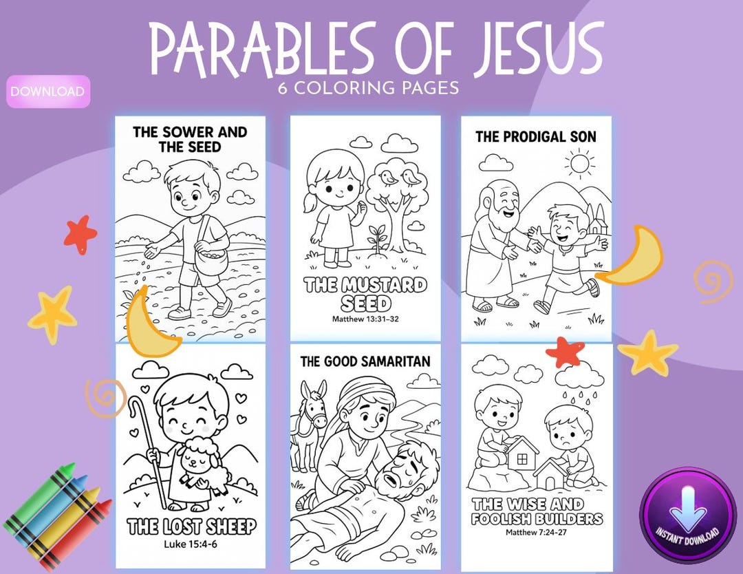 Printable Parables of Jesus Coloring Pages – Christian Bible Story ...