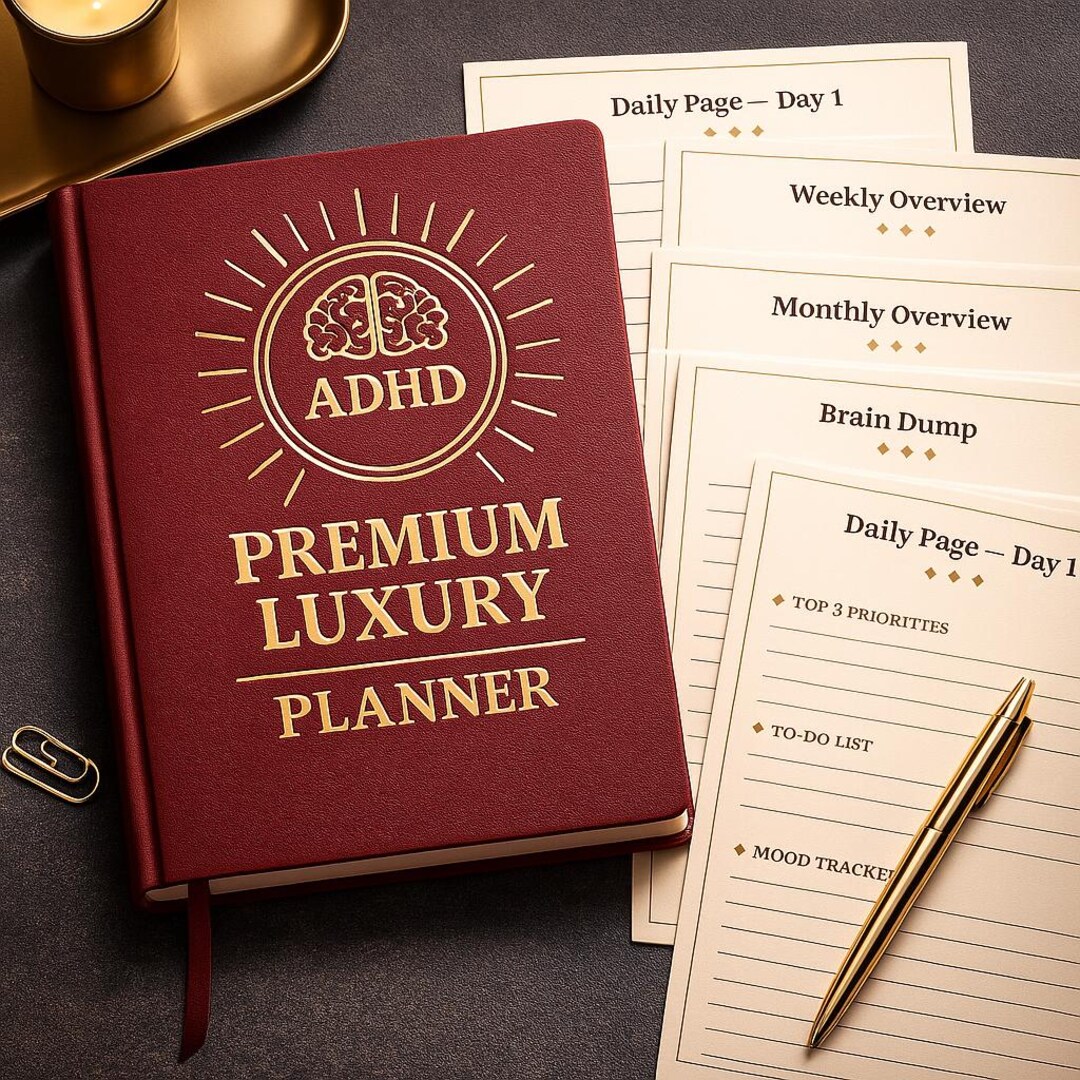 ADHD Premium Luxury Planner – 120-page Focus Productivity Organizer ...