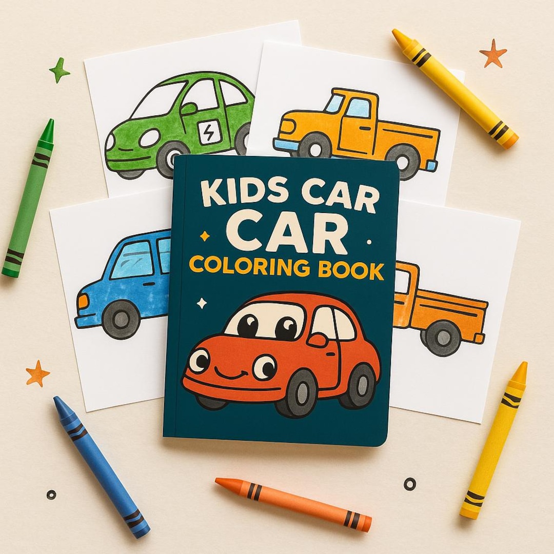 Kids Car Coloring Book Printable | Vehicle Coloring Pages for Toddlers ...