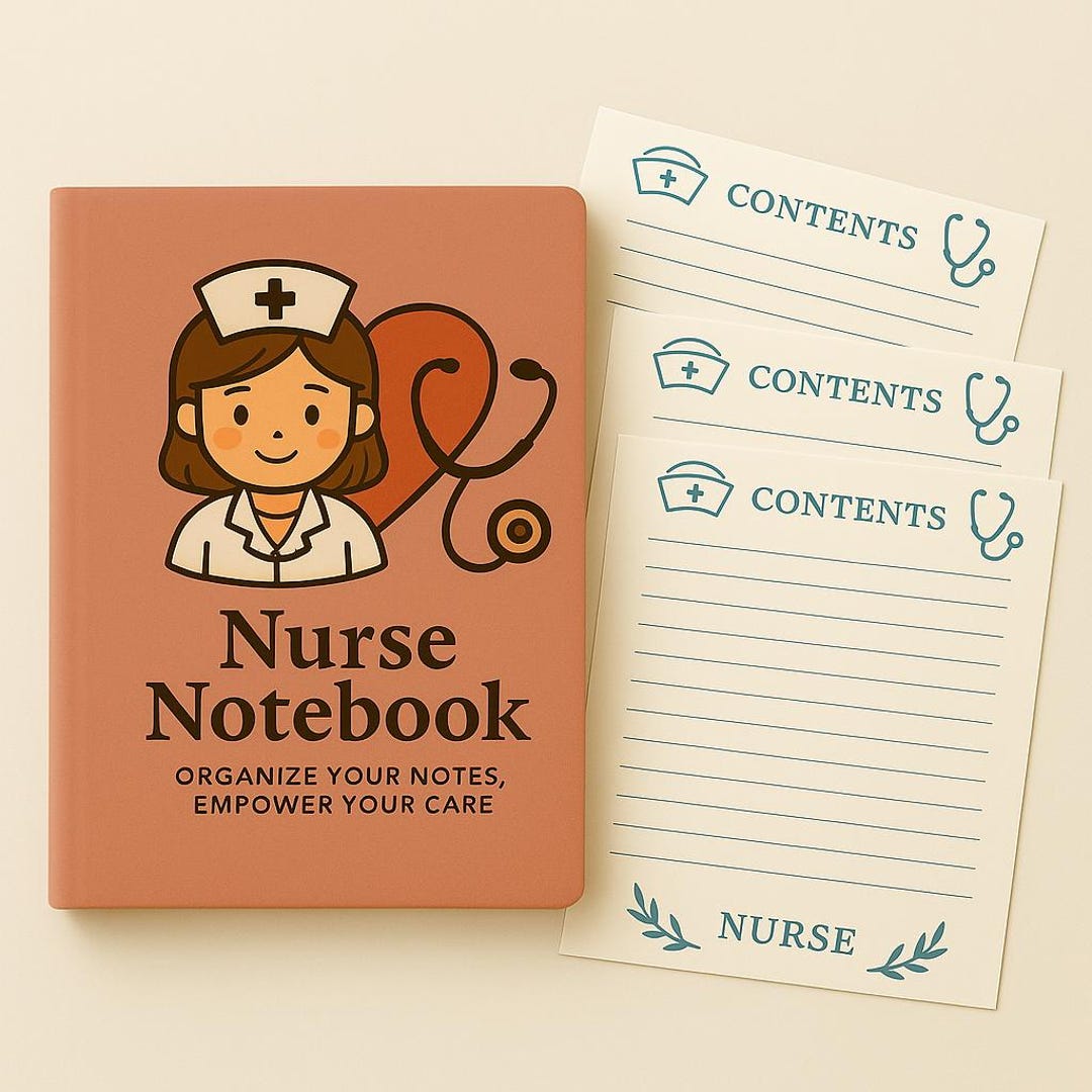 Cute Nurse Notebook | A5 A4 US Letter | Digital Medical Notes & Shift ...