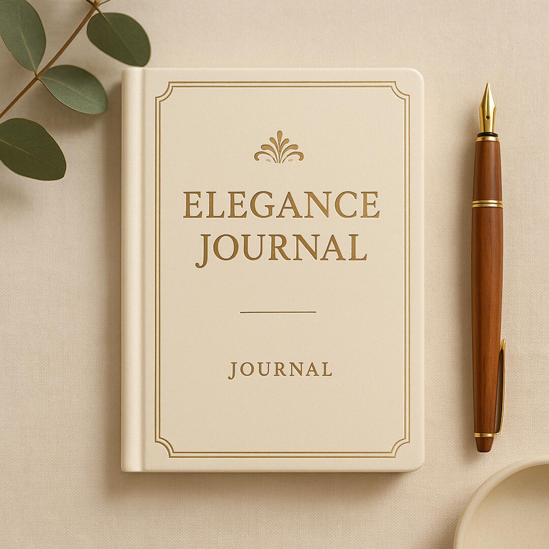 Elegance A5 Journal | 150-page Printable Notebook | Minimalist Beige ...