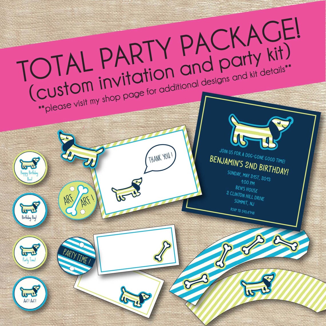 Total Party Package Mix and Match Printable Invitation With | Etsy