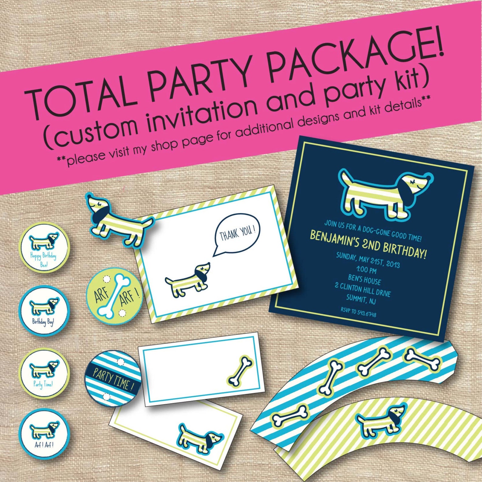Total Party Package Mix and Match Printable Invitation With | Etsy