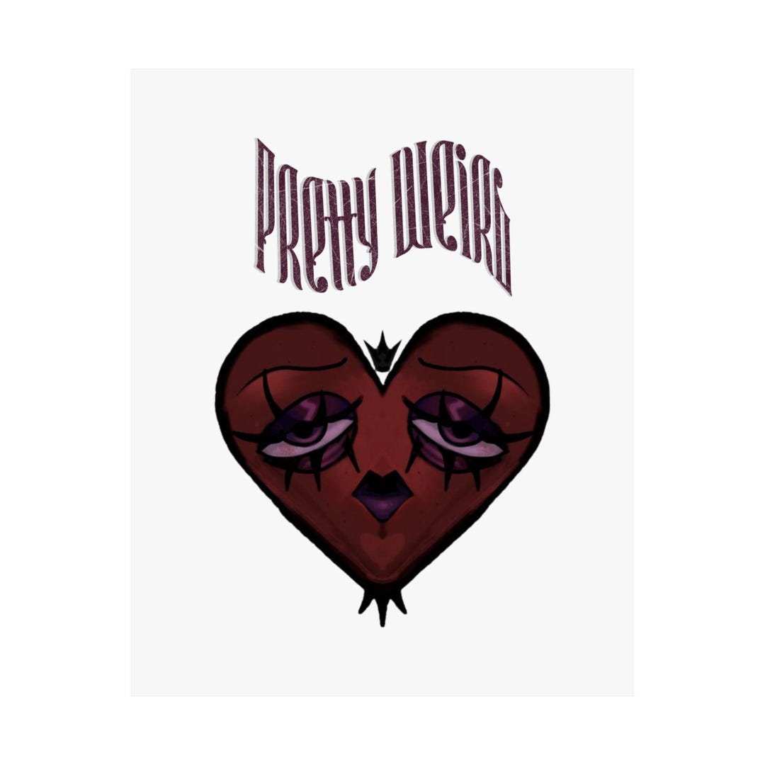 Pretty Weird Heart Illustration Matte Vertical Poster | Gothic ...
