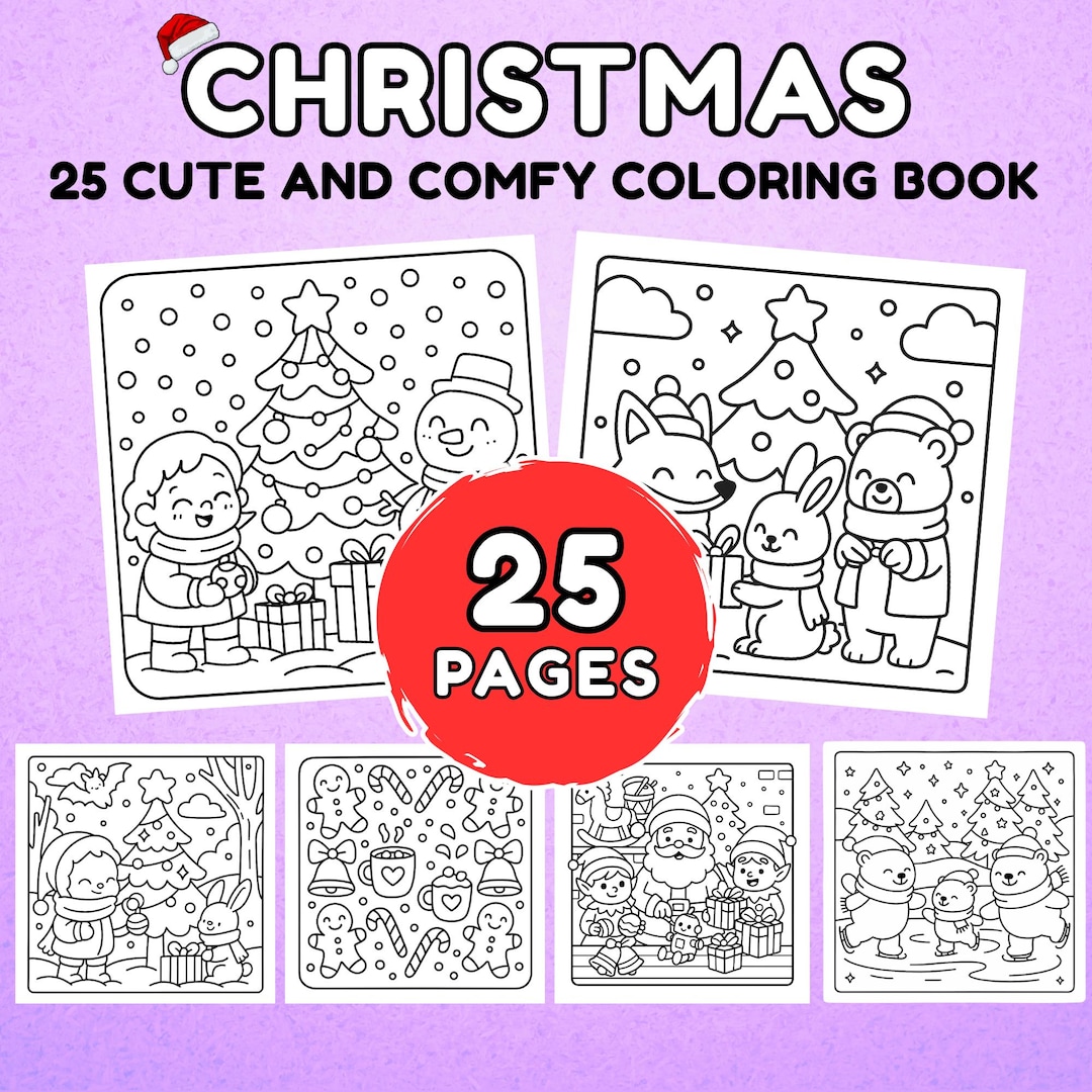 25 Christmas Coloring Pages | Winter Coloring Sheets | Digital Download ...
