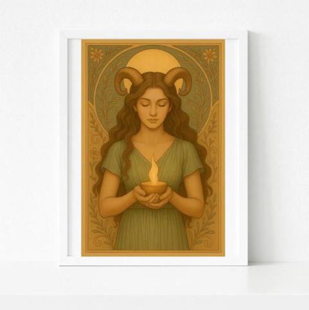 Aries Zodiac Goddess Printable | Aries Wall Art | Astrology Art Print ...
