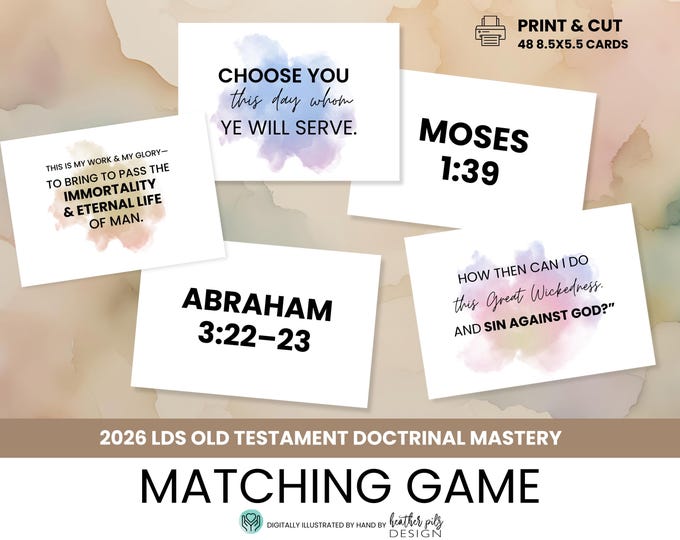 Old Testament LDS Seminary Doctrinal Mastery Matching Game Printable ...