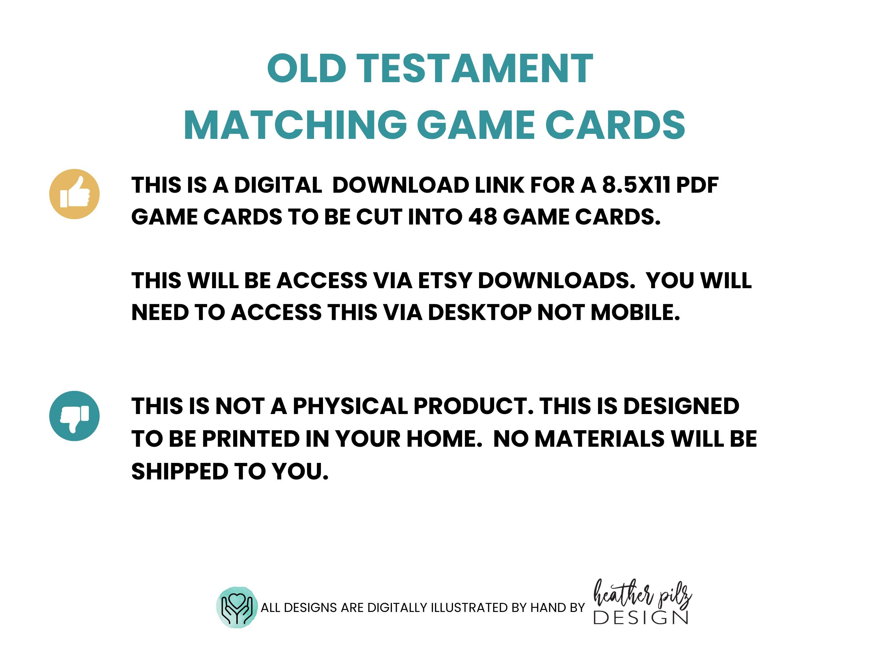 Old Testament LDS Seminary Doctrinal Mastery Matching Game Printable ...