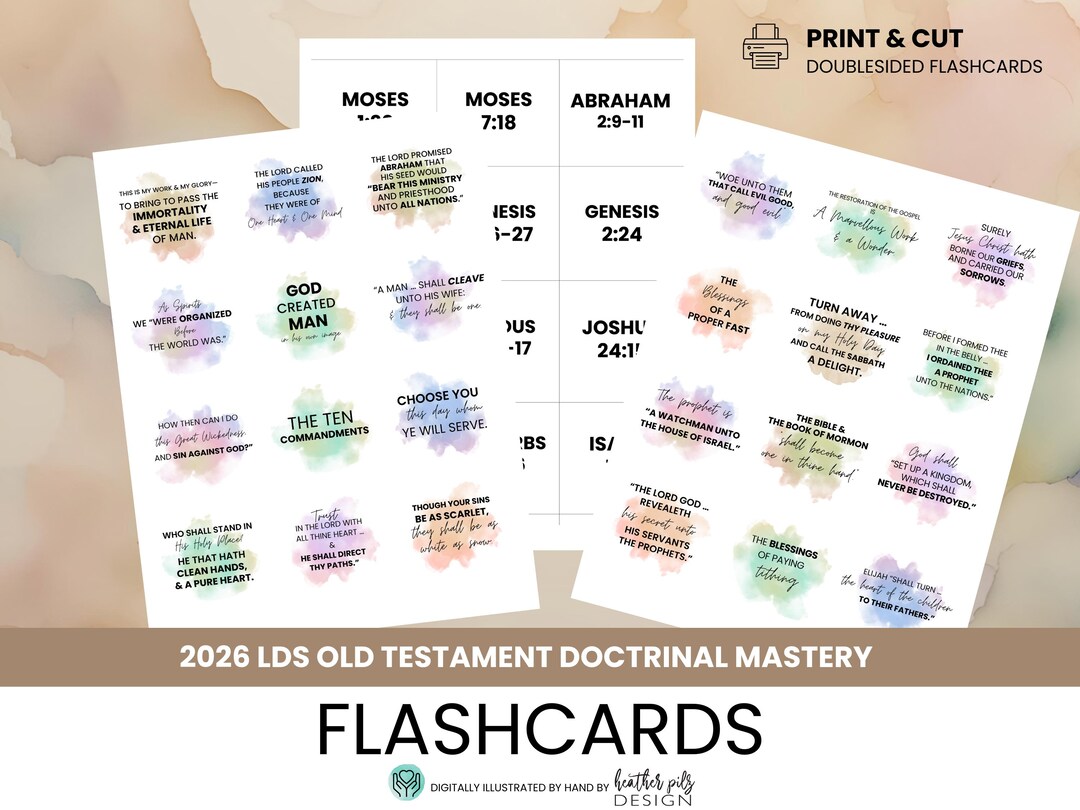 Old Testament LDS Seminary Doctrinal Mastery Flashcards Printable PDF ...