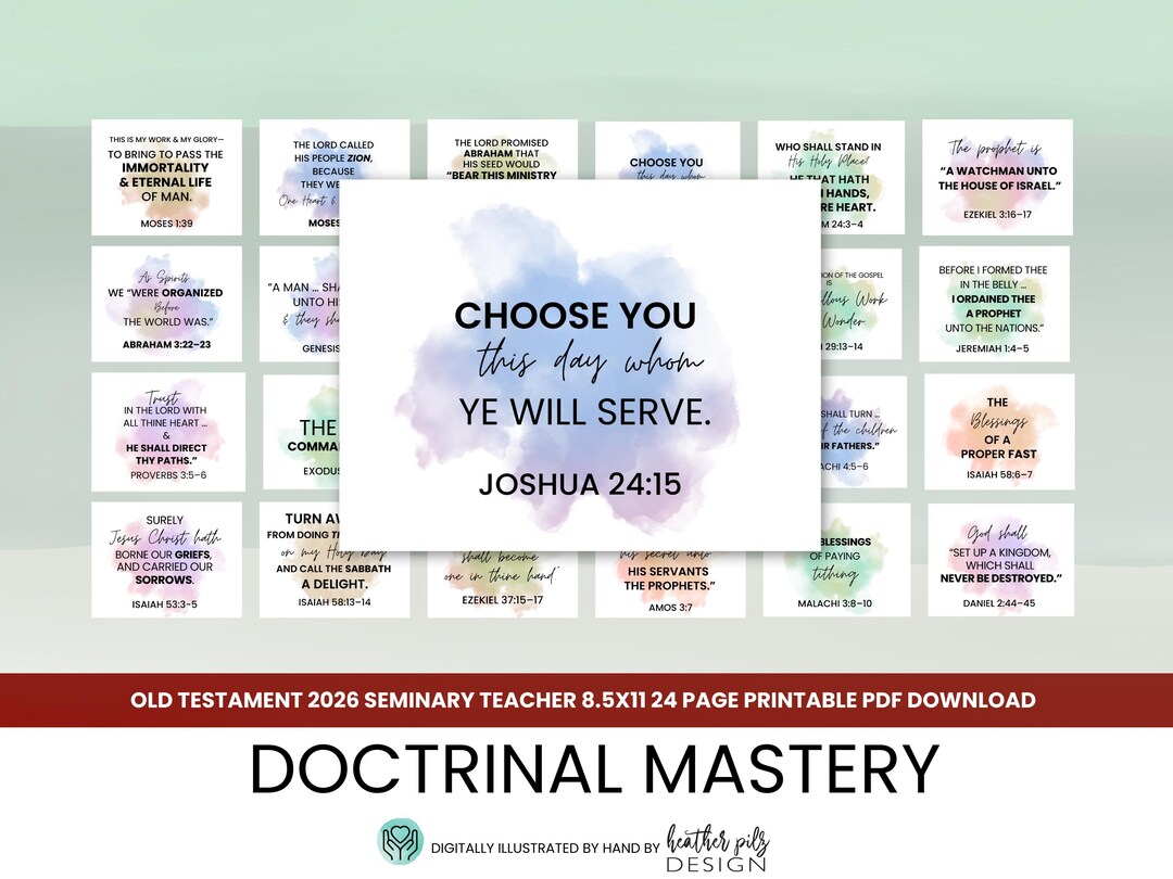 Old Testament LDS Seminary Doctrinal Mastery Letter Posters Printable ...