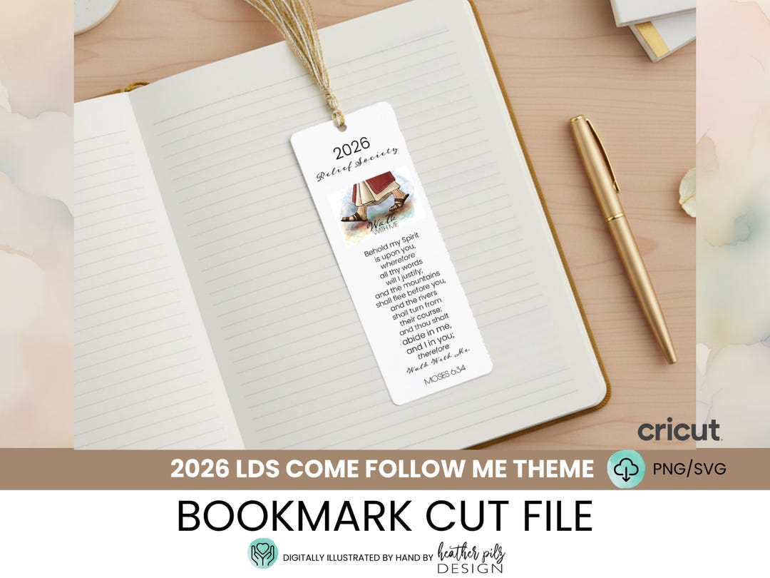 2026 Walk With Me Bookmark Relief Society LDS Come Follow Me Theme ...