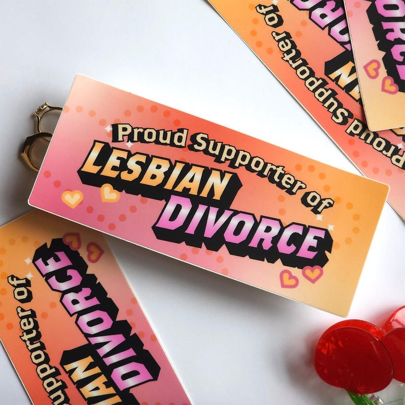 Lesbian Divorce Bumper Sticker | Waterproof Vinyl Car Decal - Etsy