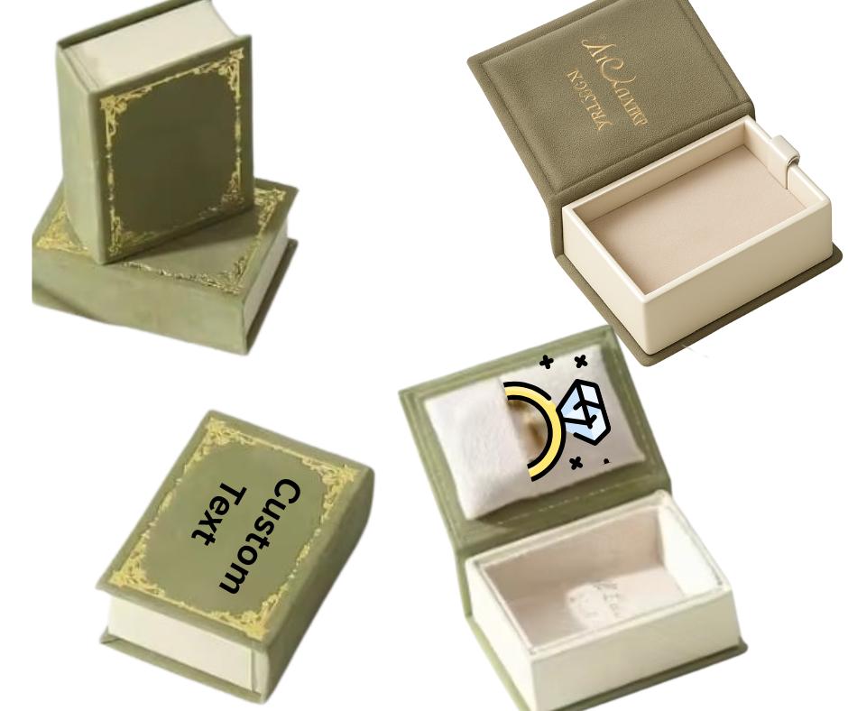 Personalized Vintage Book Jewelry Box – Antique Style Ring & Pendant ...