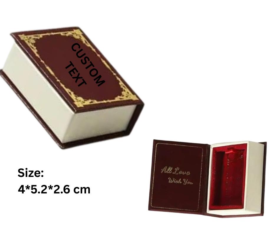 Personalized Vintage Book Jewelry Box – Antique Style Ring & Pendant ...