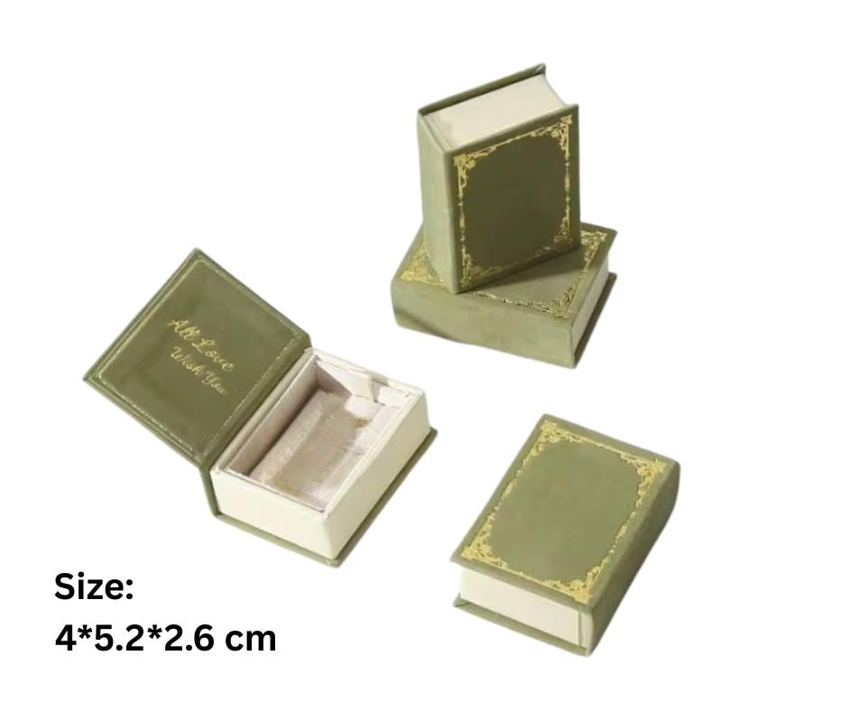 Personalized Vintage Book Jewelry Box – Antique Style Ring & Pendant ...