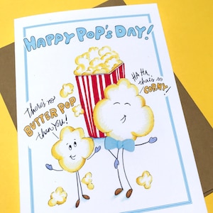 Funny Father's Day Card, Popcorn Pun, Dad Pun, Punny Fathers Day - Etsy