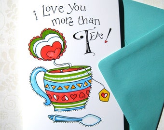 Tea Cup Card Tea Lover Gift Card Tea Thank You Card You | Etsy