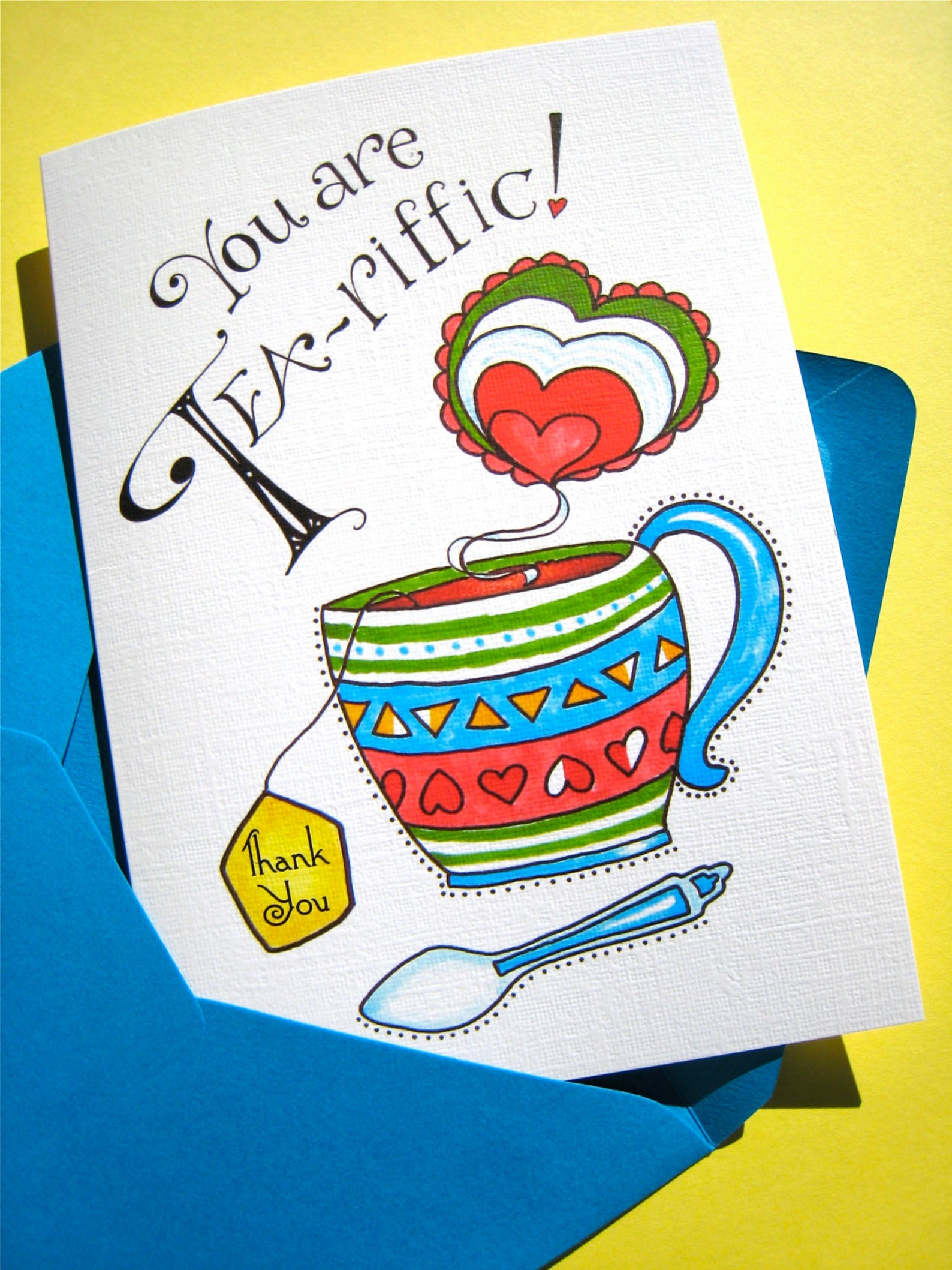Tea Cup Card Tea Lover Gift Card Tea Thank You Card You - Etsy
