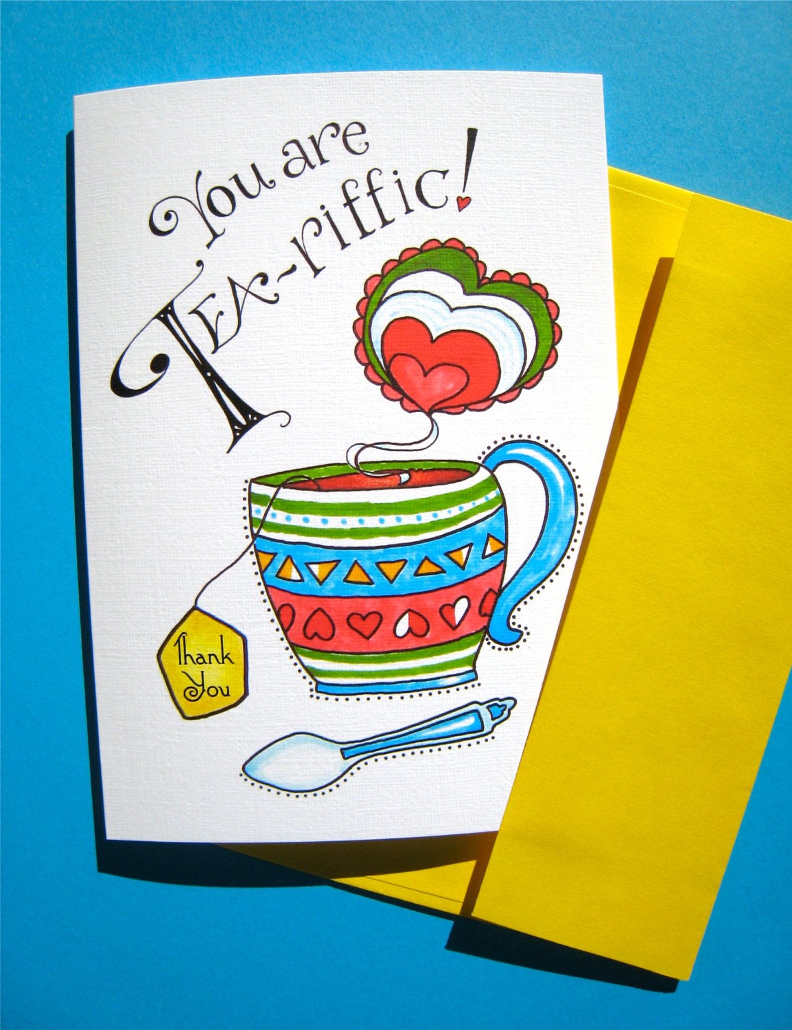 Tea Cup Card Tea Lover Gift Card Tea Thank You Card You - Etsy