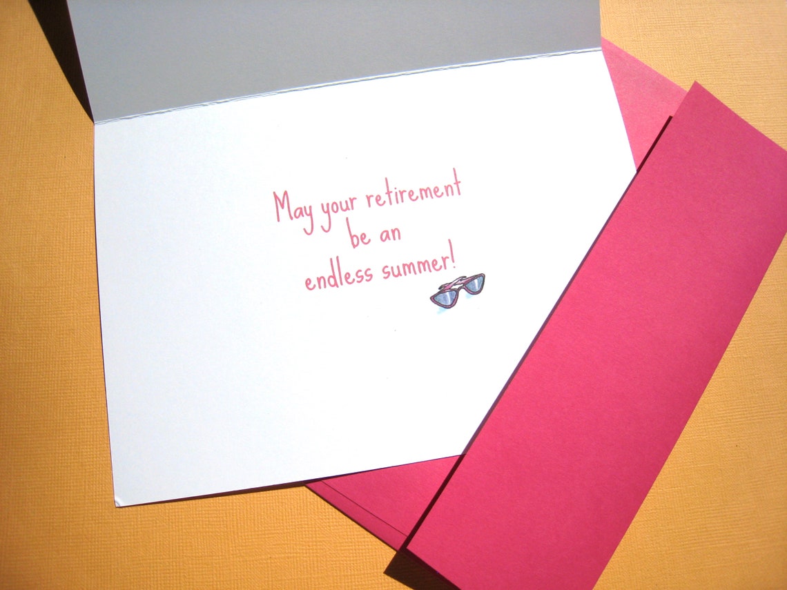 Beach Retirement Card - Retirement Card for Women - Coworker Card ...