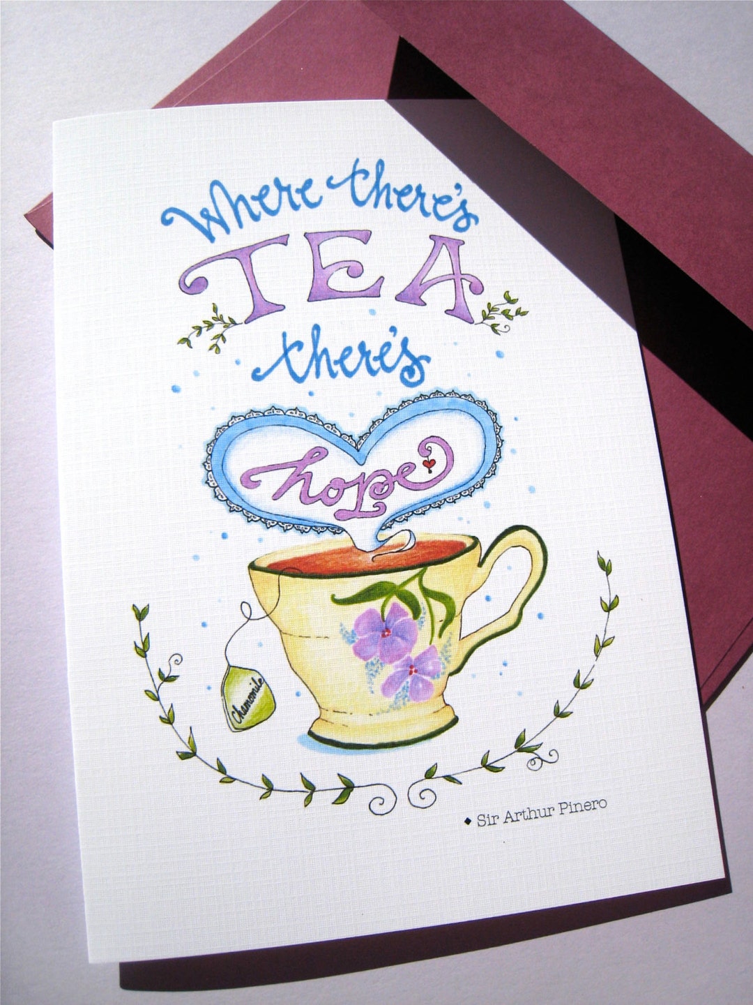 Tea Card Encouragement Card Hope Card Get Well Card Tea Drinkers ...