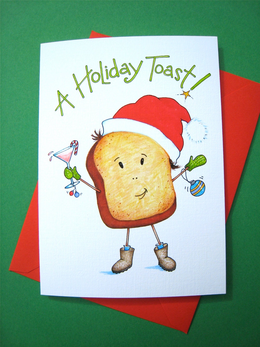 Holiday Toast Christmas Cards Boxed Set - Pun Christmas Cards - Funny ...