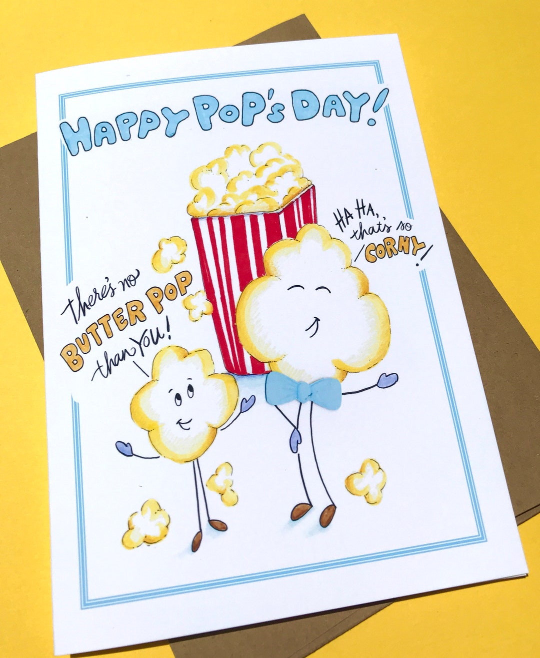 Funny Father's Day Card, Popcorn Pun, Dad Pun, Punny Fathers Day - Etsy