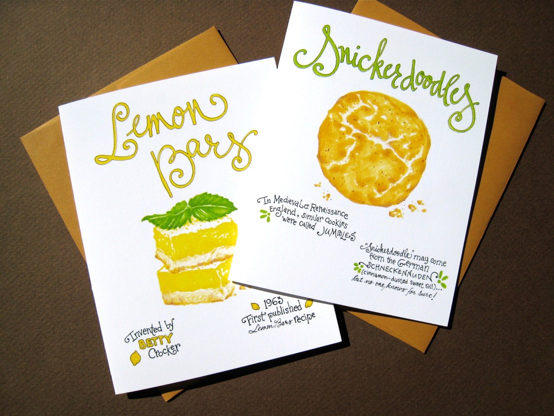 Classic Cookies Boxed Set of Cards Baking Gift Hand | Etsy