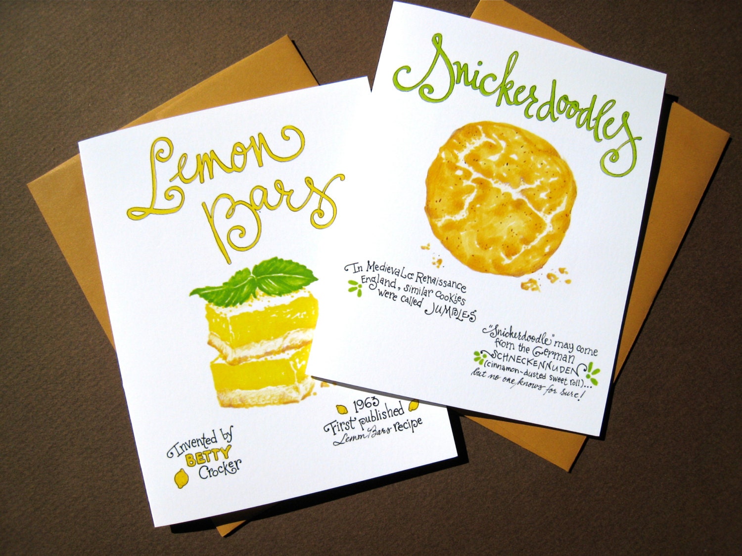 Cookie Note Cards Favorite Cookies Gift Stationery Gift - Etsy