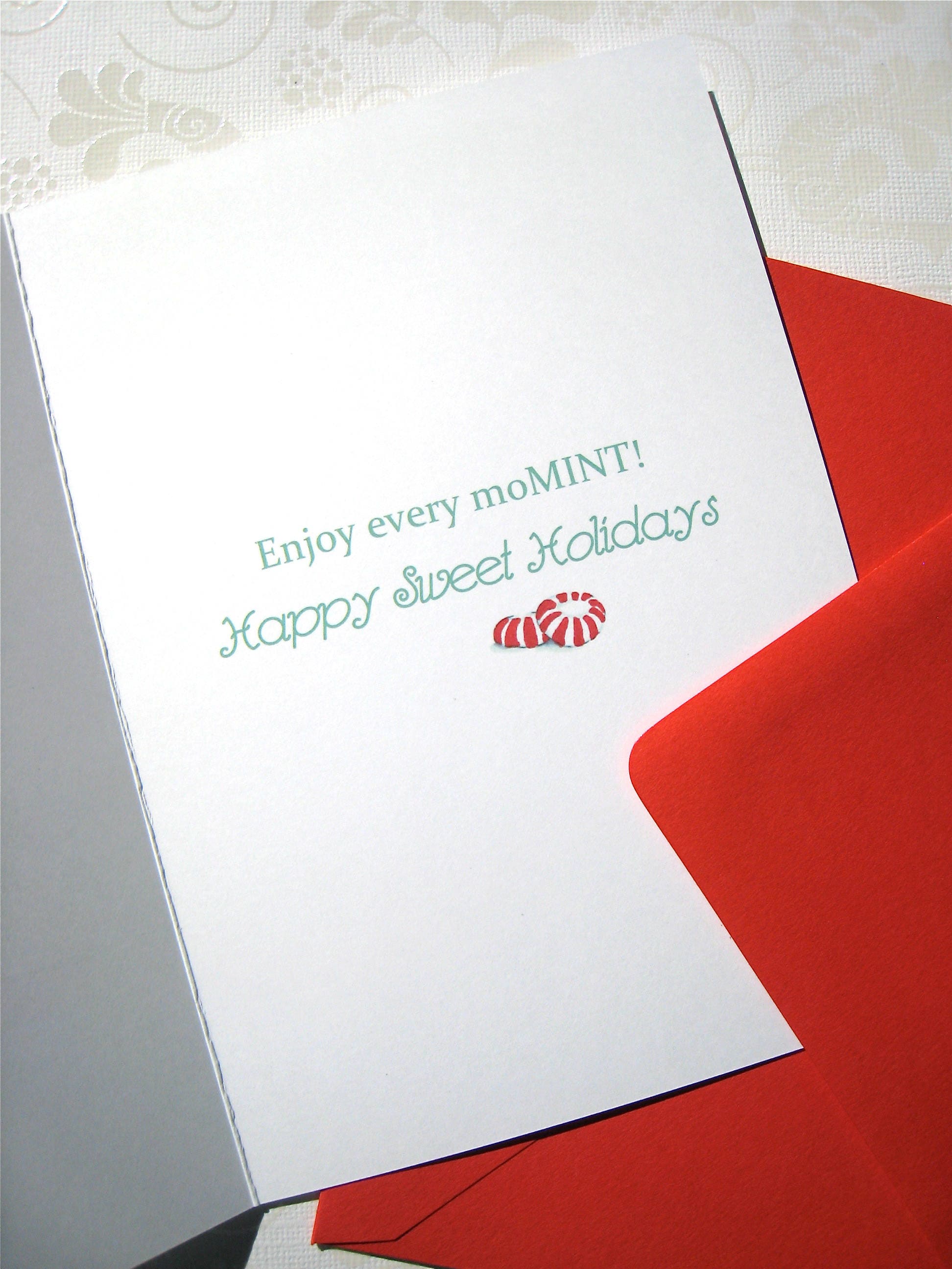 Peppermint Christmas Cards Pun Christmas Cards Sweet - Etsy