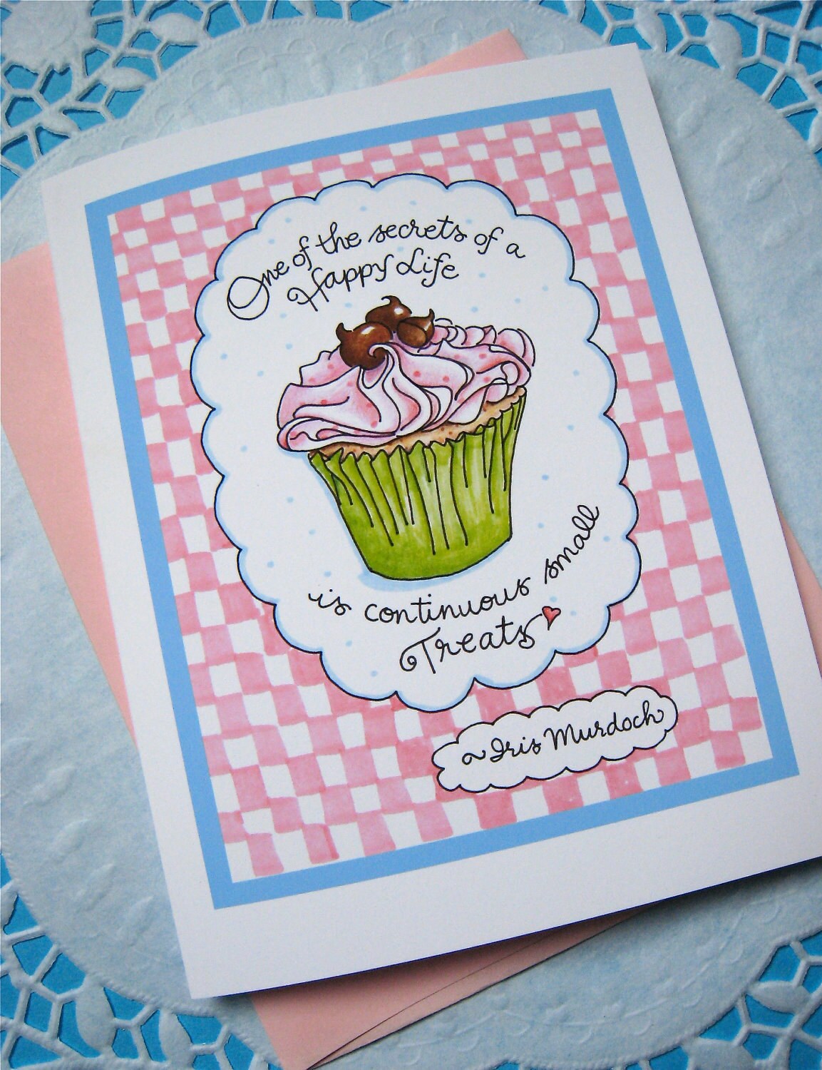 Cupcake Notes Cupcake Art Note Cards Baking Gift Gifts - Etsy