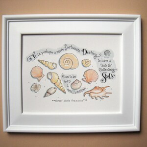 Shells Art - Nature Quote Print - Beach Decor - Literary Quote - Robert ...