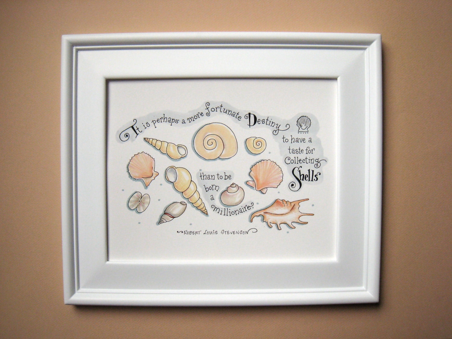 Shells Art Nature Quote Print Beach Decor Literary Quote | Etsy