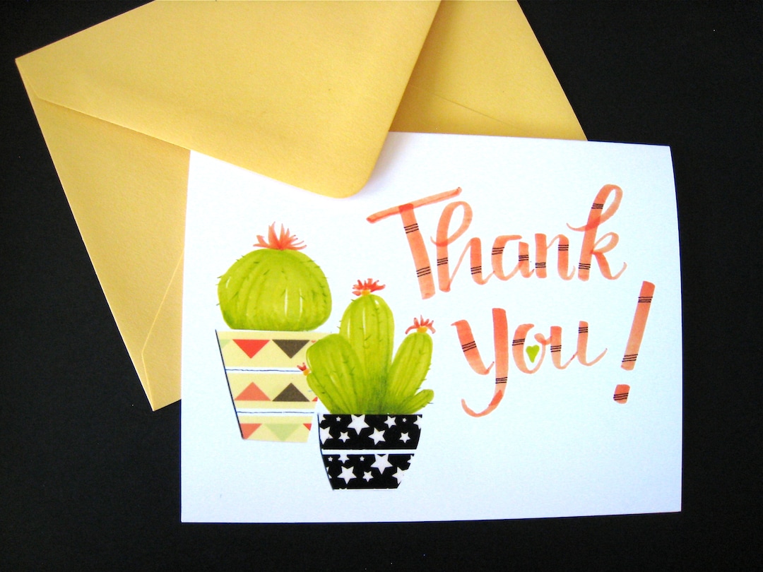 Cactus Note Cards - Thank You Notes - Boxed Note Cards - Set of 4 or 8 ...