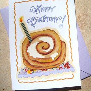 Cinnamon Roll Birthday Card - Sweet Birthday Card - Happy Birthday Card ...