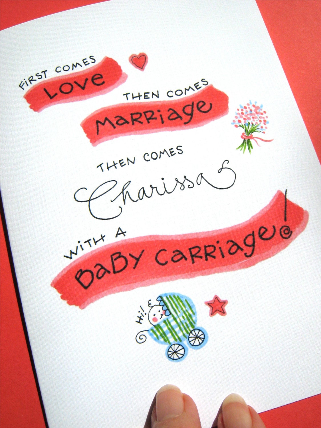 Personalized Baby Congratulations Card New Mom New Parents | Etsy