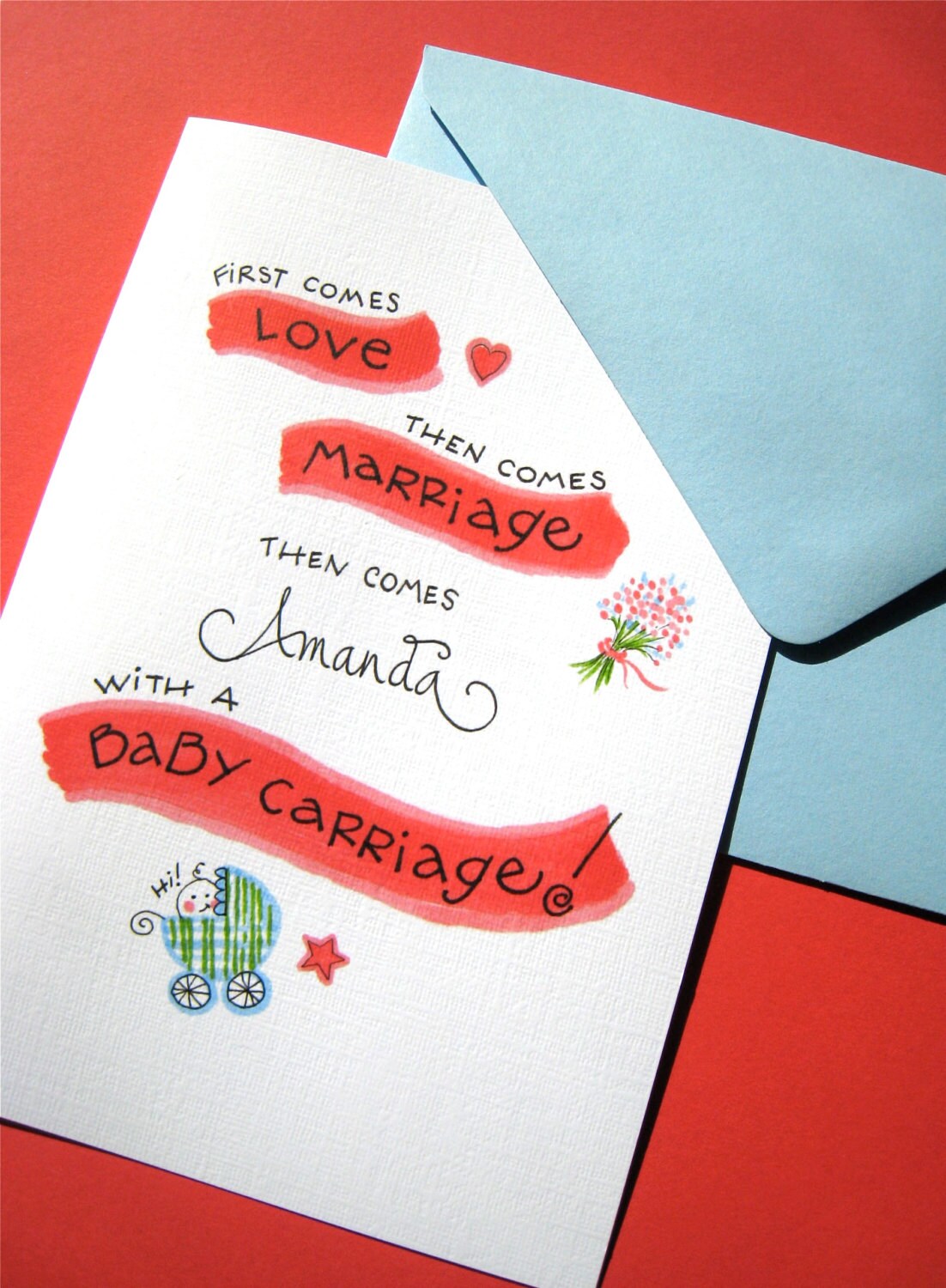 Personalized Baby Congratulations Card New Mom New Parents | Etsy