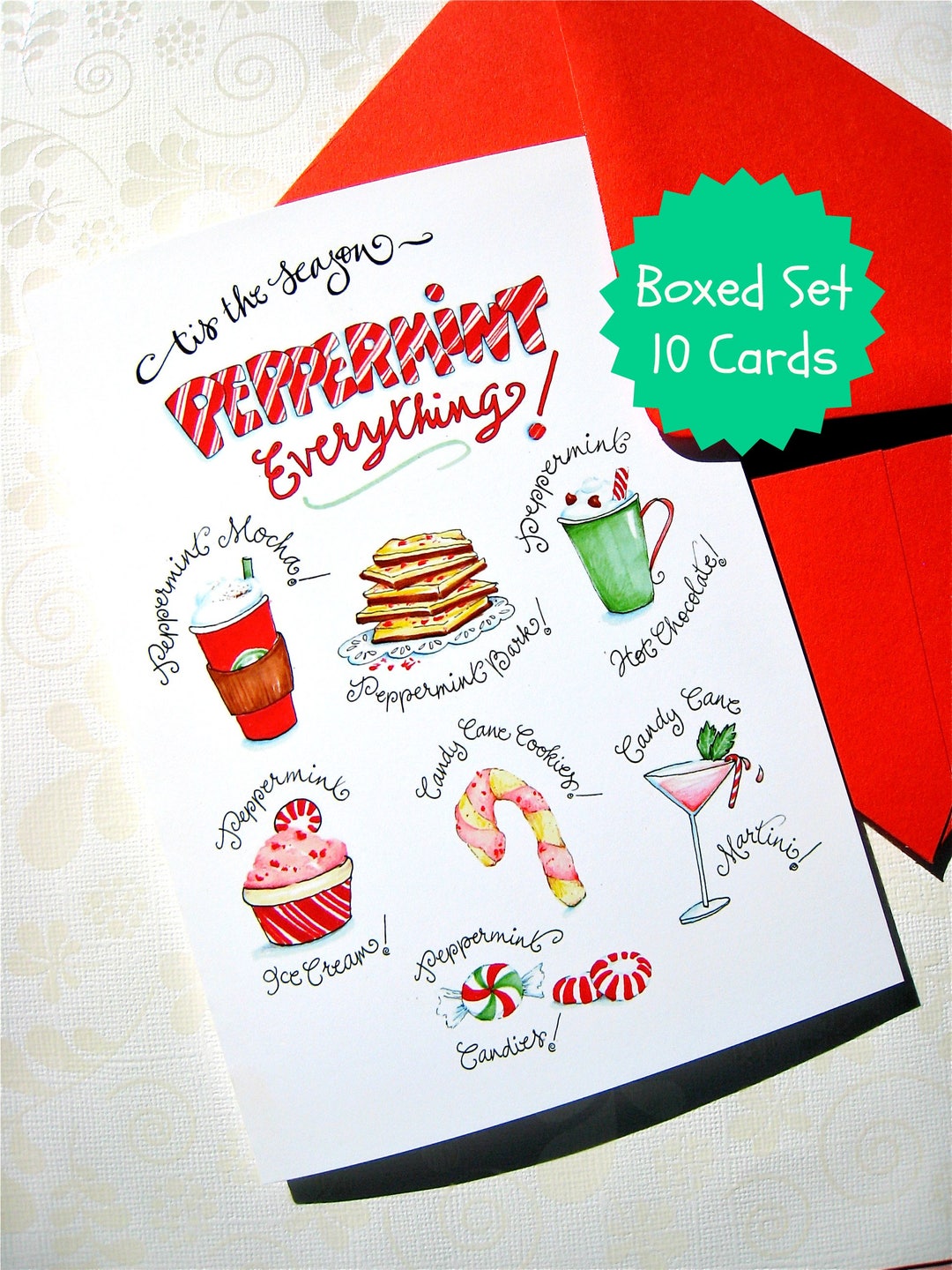 Peppermint Christmas Cards - Pun Christmas Cards - Sweet Holiday Cards ...