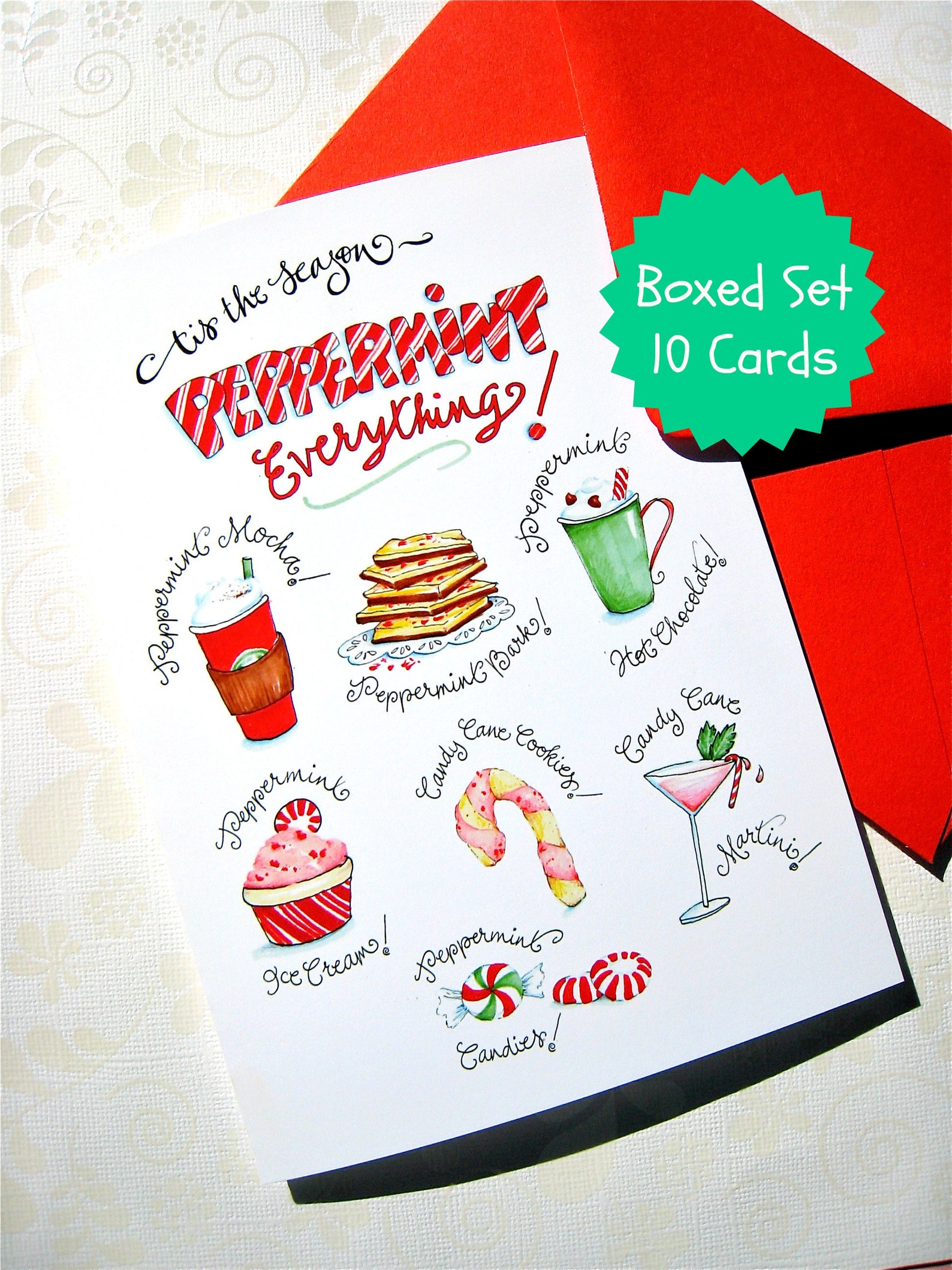 Peppermint Christmas Cards - Pun Christmas Cards - Sweet Holiday Cards ...