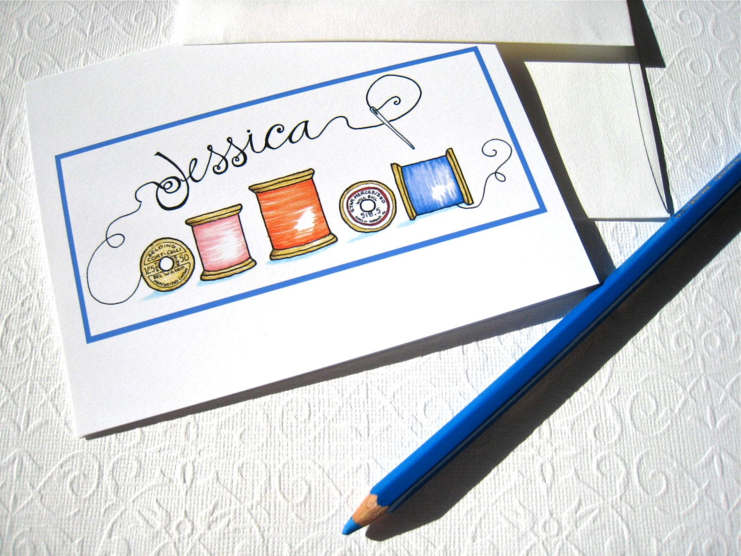 Personalized Sewing Stationery Custom Sewing Note Cards - Etsy