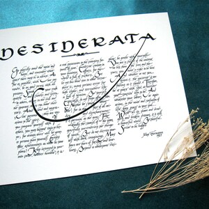 Desiderata Calligraphy Art - Word Art Print - Positive Quote ...