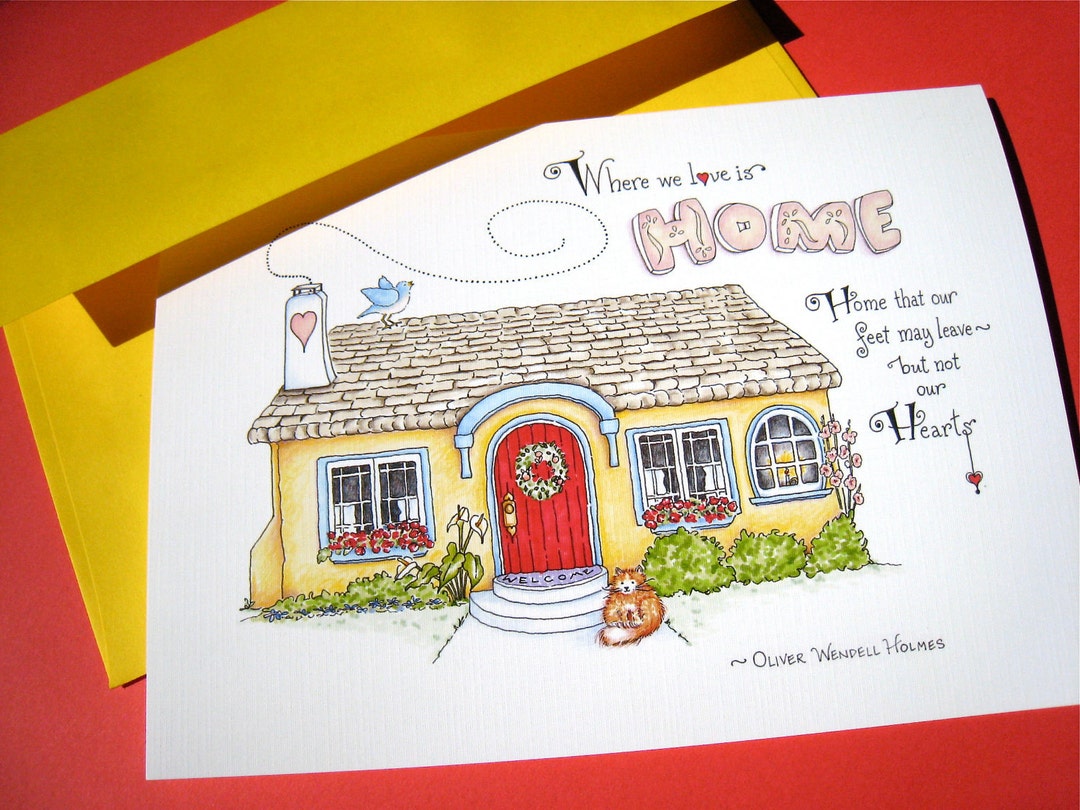 New Home Card - Moving Card - Cottage Card - Housewarming - Home Quote ...