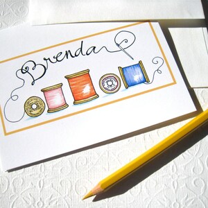 Personalized Sewing Stationery - Custom Sewing Note Cards - Gift for ...