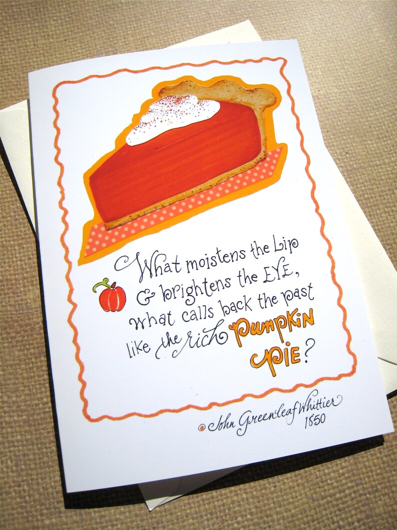 Thanksgiving Card Pumpkin Pie Card Thanksgiving Quote - Etsy