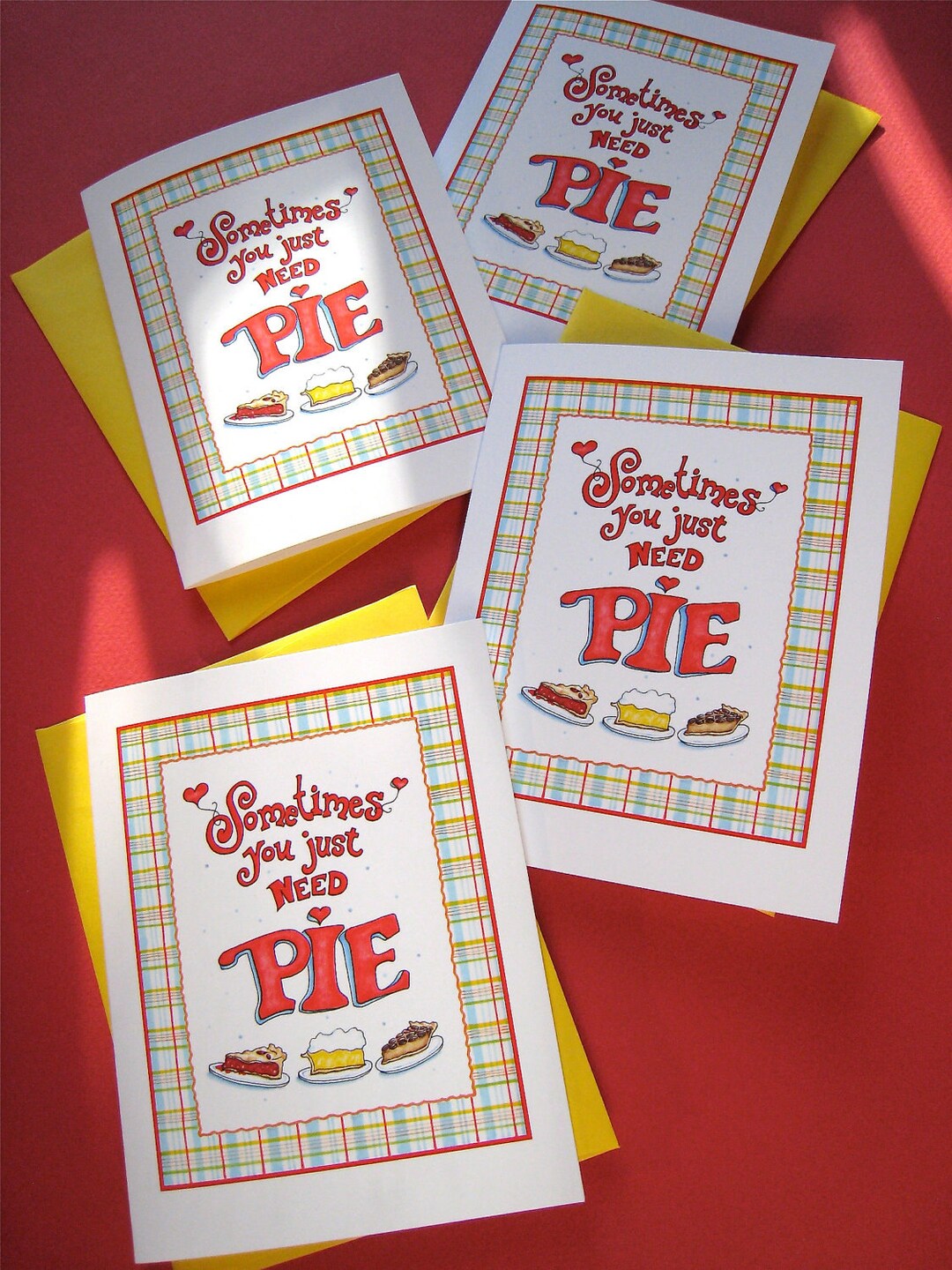 Pie Note Cards - Pie Lover Gift - Gift Stationery - Kitchen Stationery ...