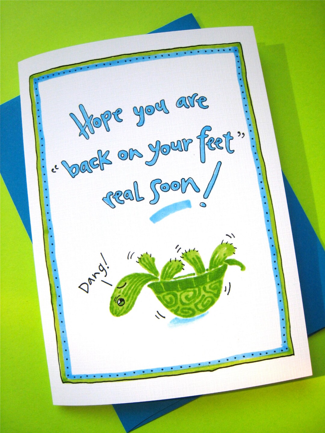 Funny Turtle Get Well Card - Feel Better Card - Recovery Card - Funny ...