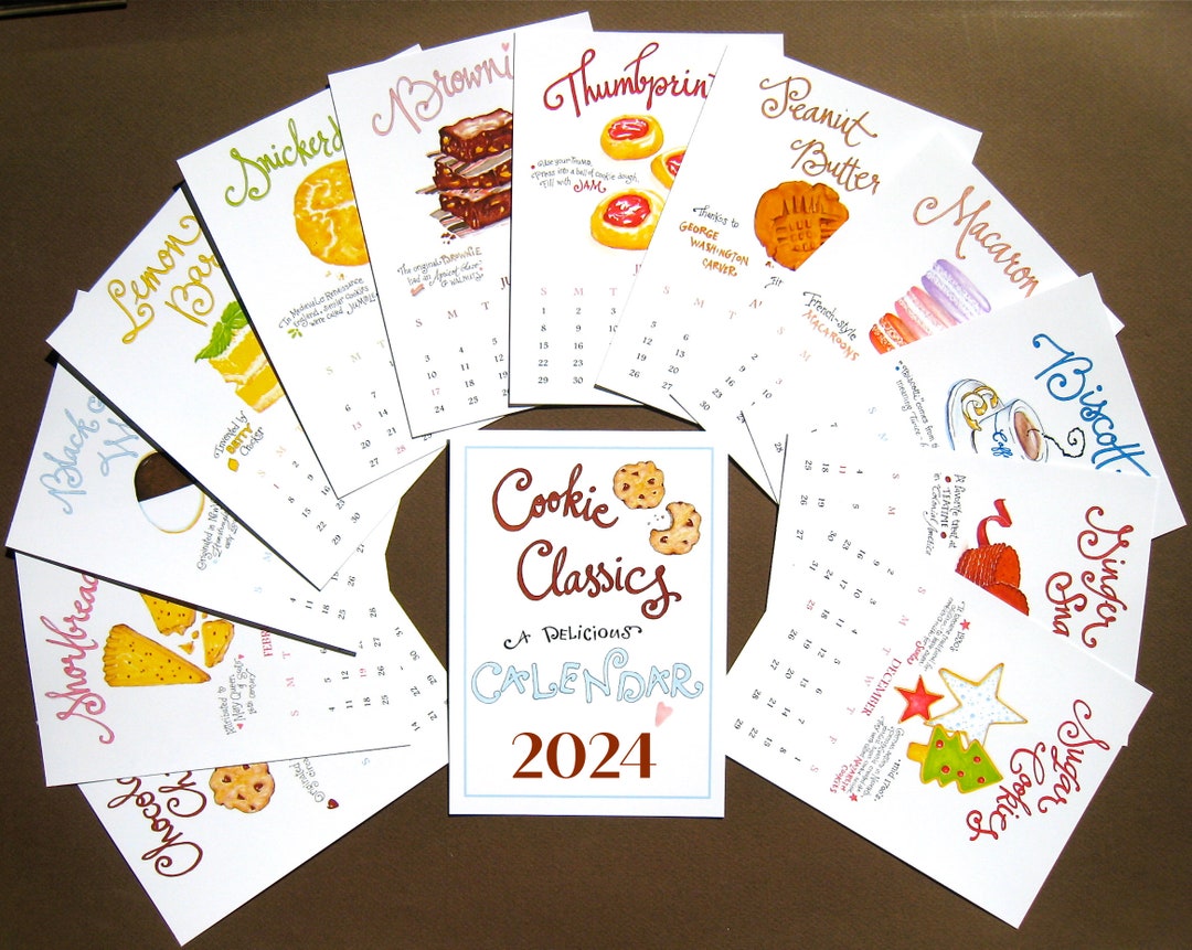 2024 Cookie Calendar Desk Calendar Gift for Cook Cookies - Etsy Australia