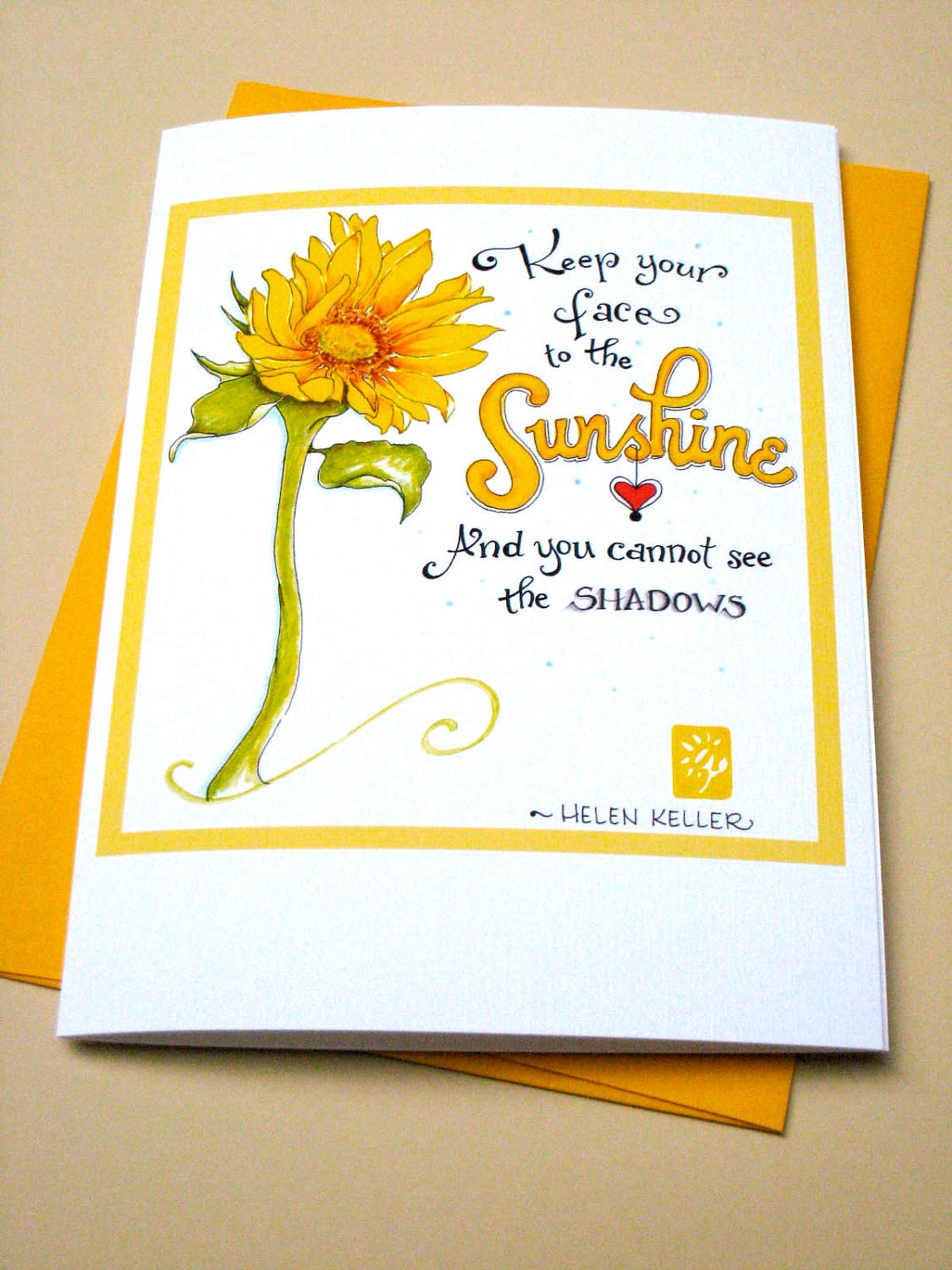 Sunflower Encouragement Card - Sympathy Card - Get Well Card - Sunshine ...